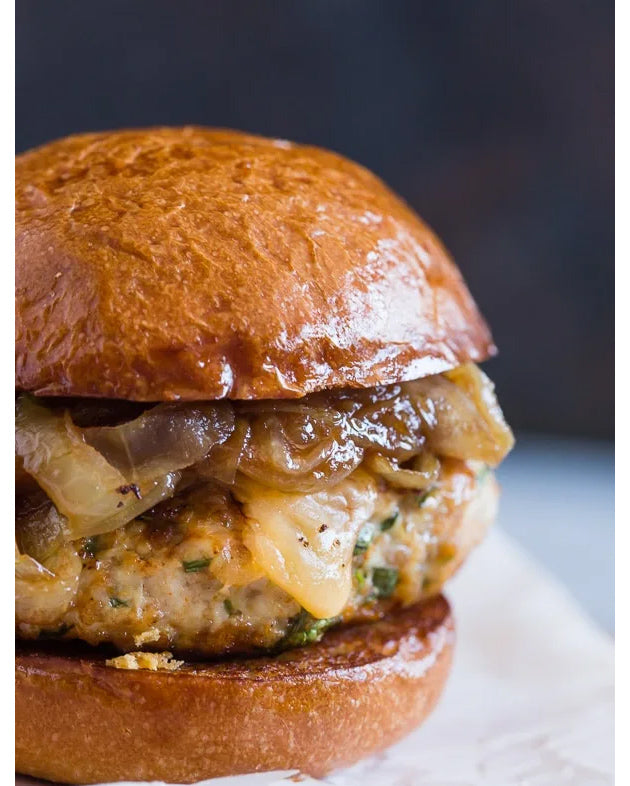 Grilled Chicken Burger with Apple Butter Onions – Humphreys BBQ